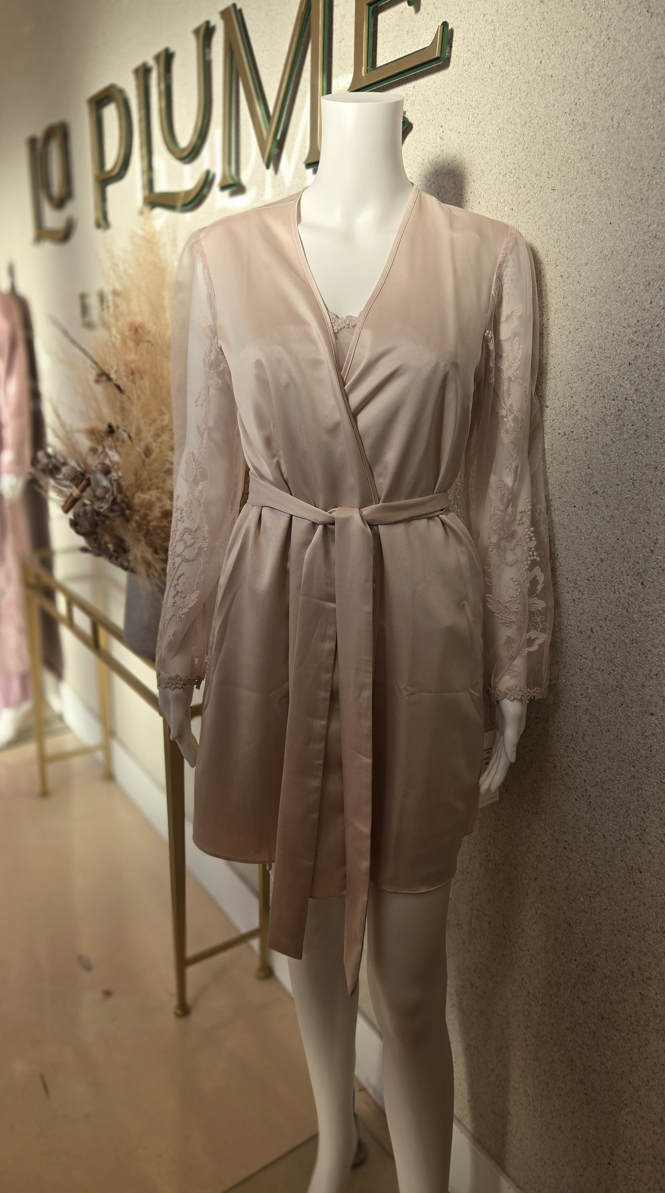 RYA Collection Lisbon Short Coverup Robe, Champagne – La Plume Lingerie